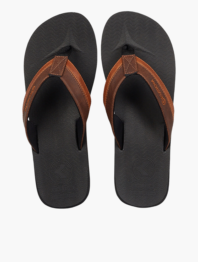 MyRunway | Shop Kustom Black & Brown Burleigh Sandals for Men from ...