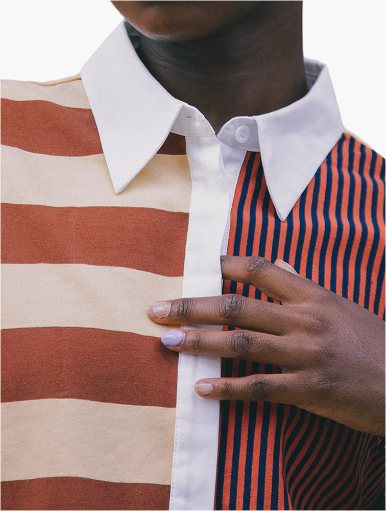 MyRunway | Shop Labelrail Multi Notion Patch Stripe Rugby Top for Women ...