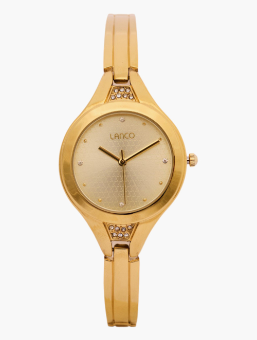 MyRunway | Shop Lanco Gold & Champagne Dial Link Chain Watch for Women ...