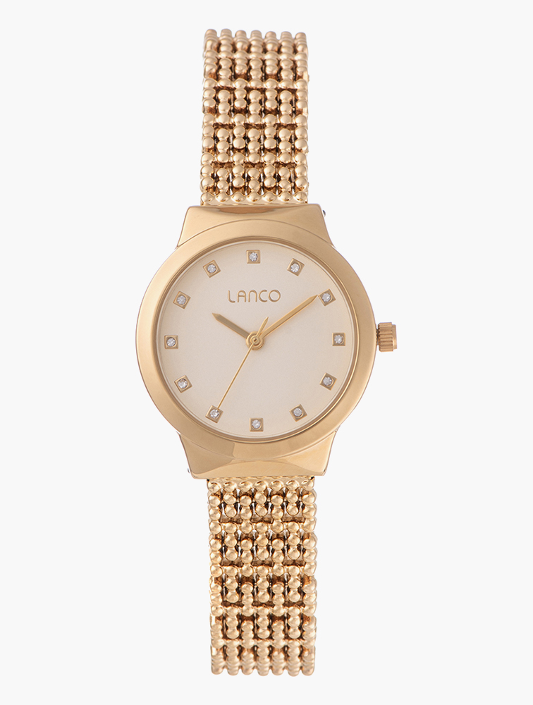 MyRunway | Shop Lanco Womens Matte Champagne Stone Watch for Women from ...