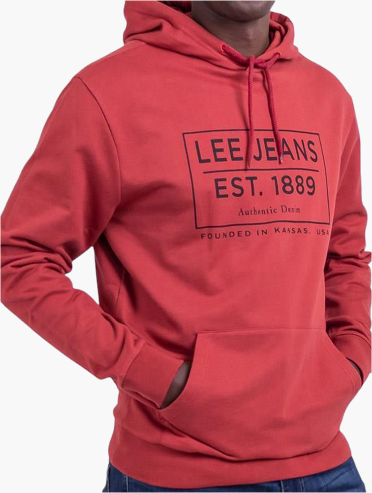 MyRunway | Shop Lee Red Cotton Authentic Hoody for Men from MyRunway.co.za