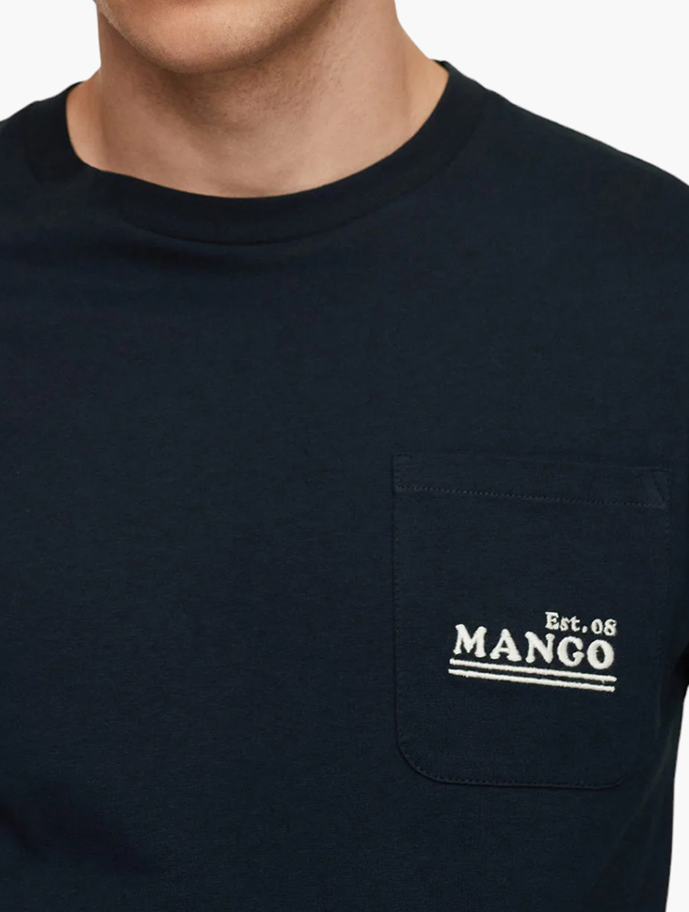 MyRunway | Shop Mango Navy Logopok-H Cotton Tee for Men from MyRunway.co.za