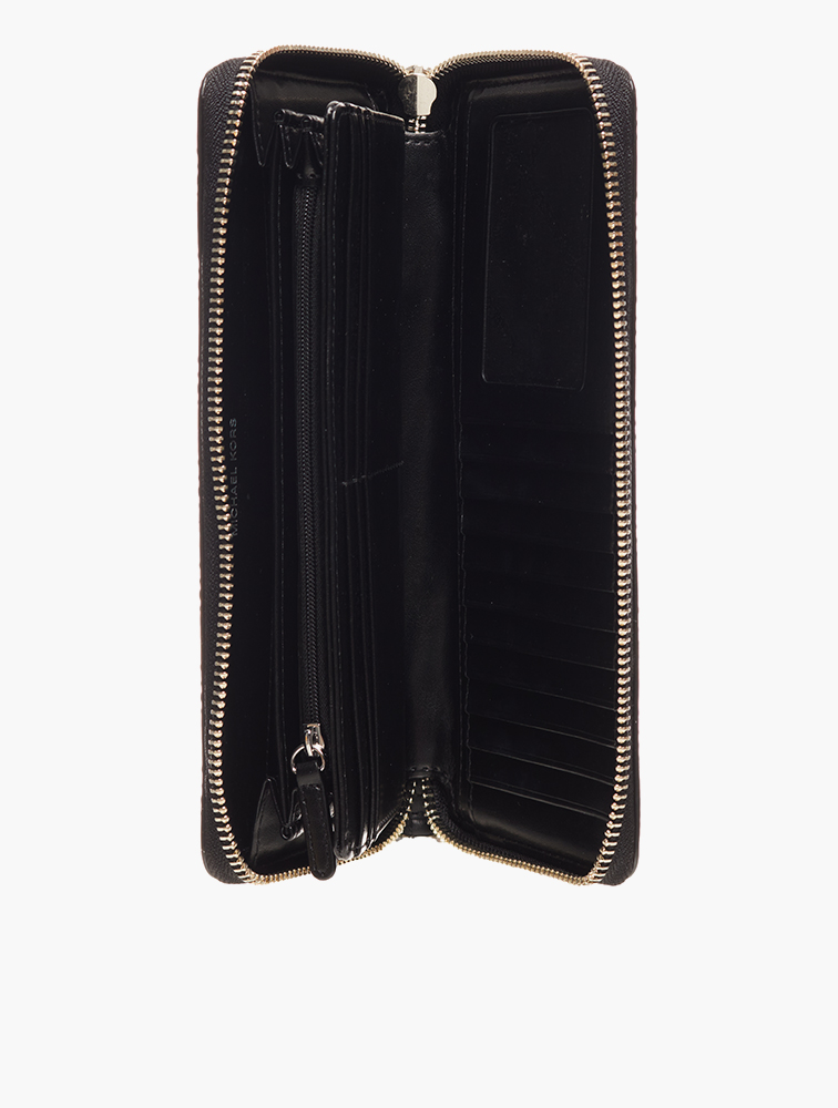 MyRunway | Shop Michael Kors Heather Grey Signature Monogram Zip Wallet ...