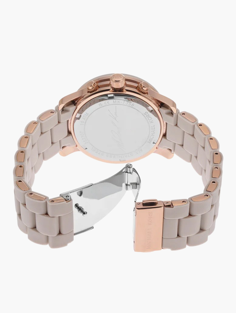 MyRunway | Shop Michael Kors Blush & Two-Tone Runway Oversized Watch ...