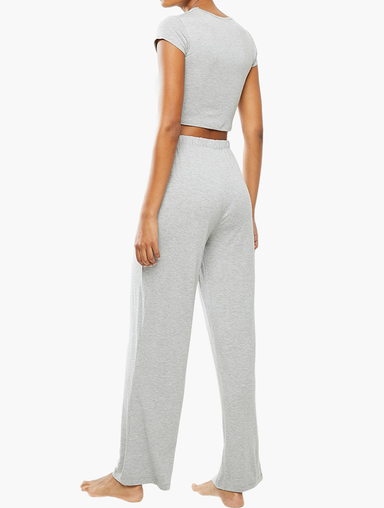 MyRunway | Shop Missguided Cap Sleeve Crop Top Wide Leg Pyjama Set ...