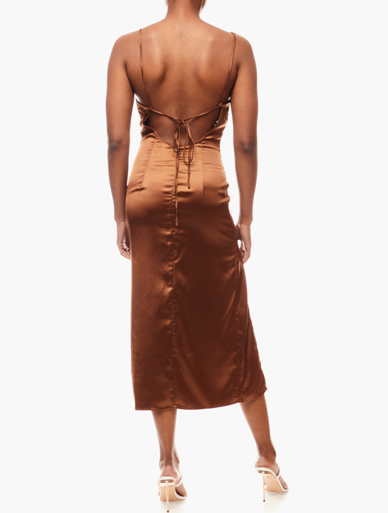 MyRunway | Shop Missguided Brown Satin Dress for Women from MyRunway.co.za