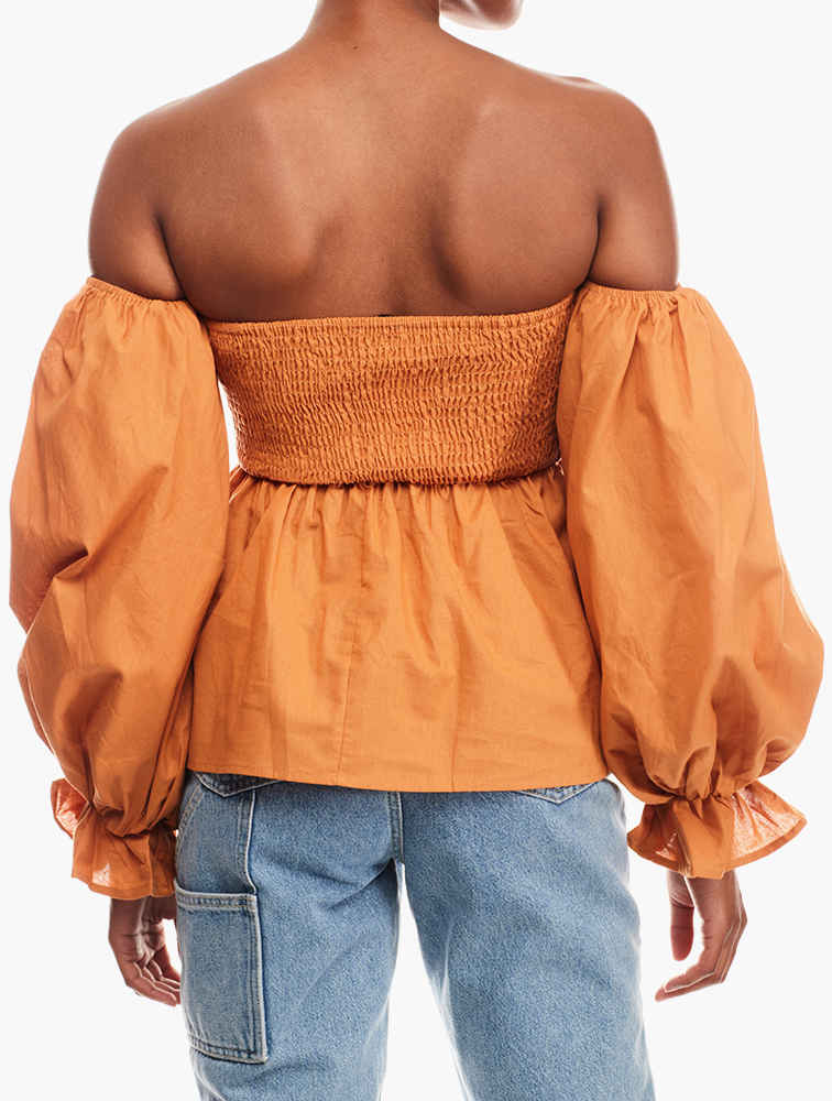 MyRunway | Shop Missguided Orange Textured Ruffle Top for Women from ...