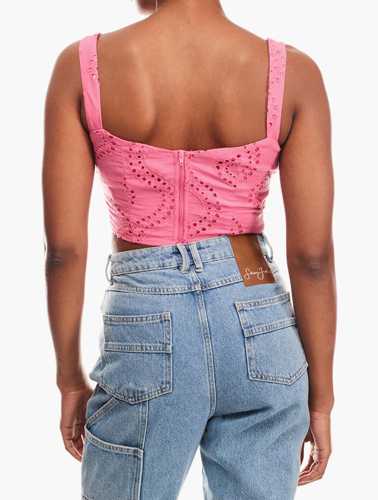 MyRunway | Shop Missguided Pink Broderie Square Neck Top for Women from ...