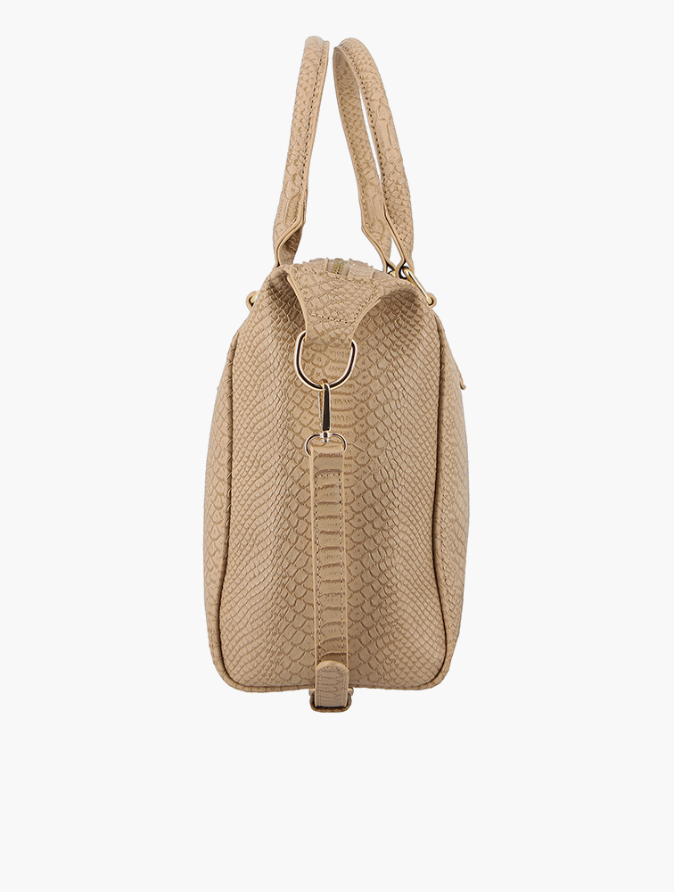 MyRunway | Shop Pierre Cardin Taupe Snake Andi Barrel Handbag for Women ...