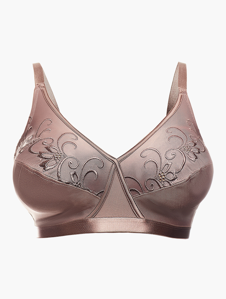 MyRunway | Shop Playtex Mocha Embroided Non-Wired Bra for Women from ...