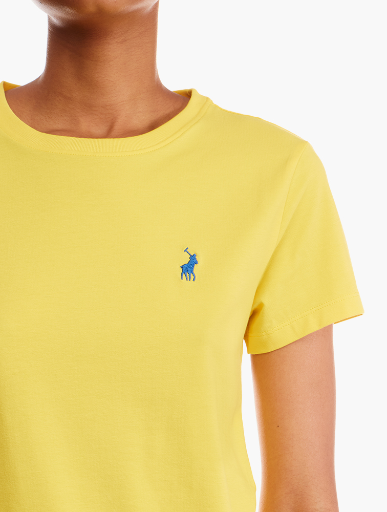 MyRunway | Shop Polo Yellow Allie Short Sleeve Sml Pony Stretch T-shirt ...