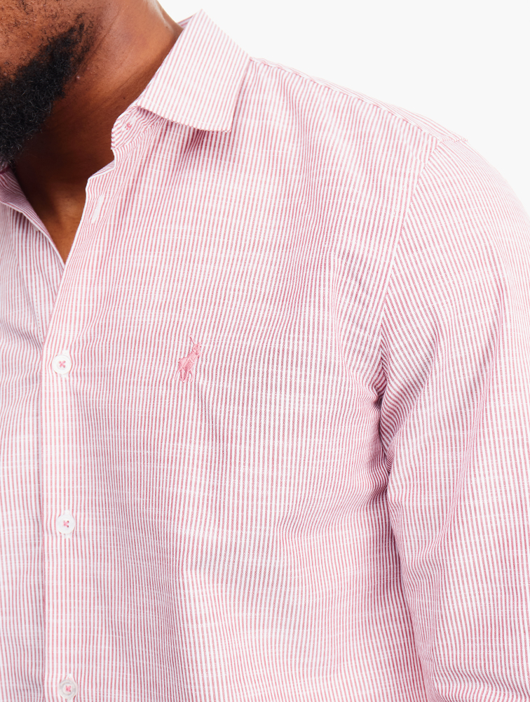MyRunway | Shop Polo Pink Textured Long Sleeve Shirt for Men from ...