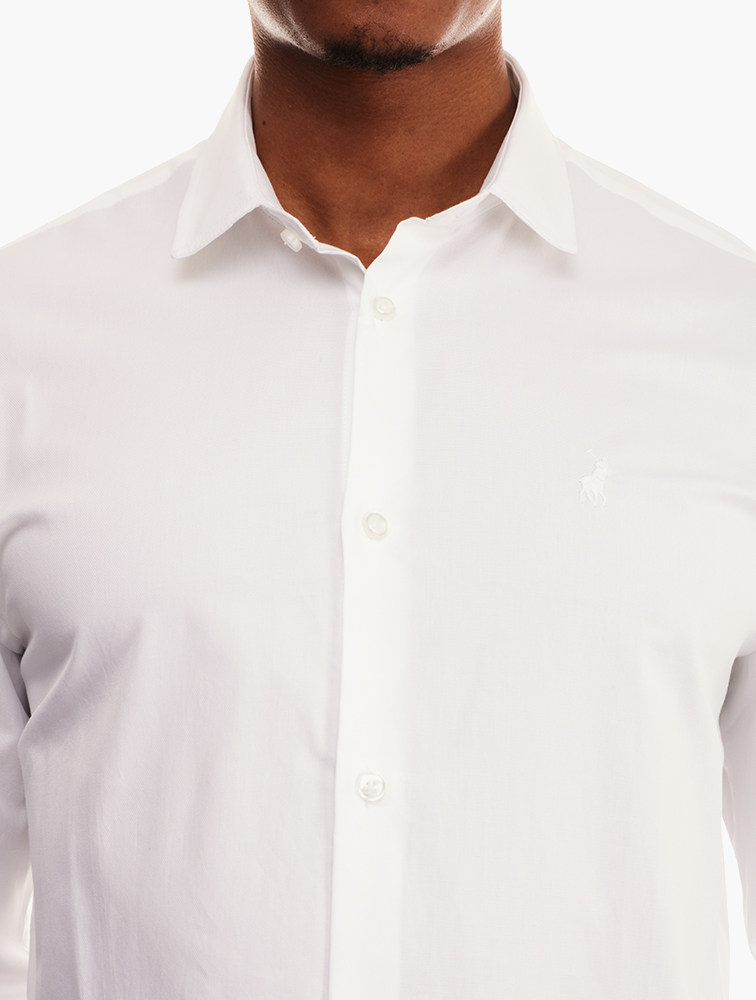 MyRunway | Shop Polo White Premium Long Sleeve Plain Shirt for Men from ...