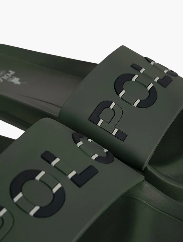 MyRunway | Shop Polo Olive Single Strap Pool Slides for Men from ...