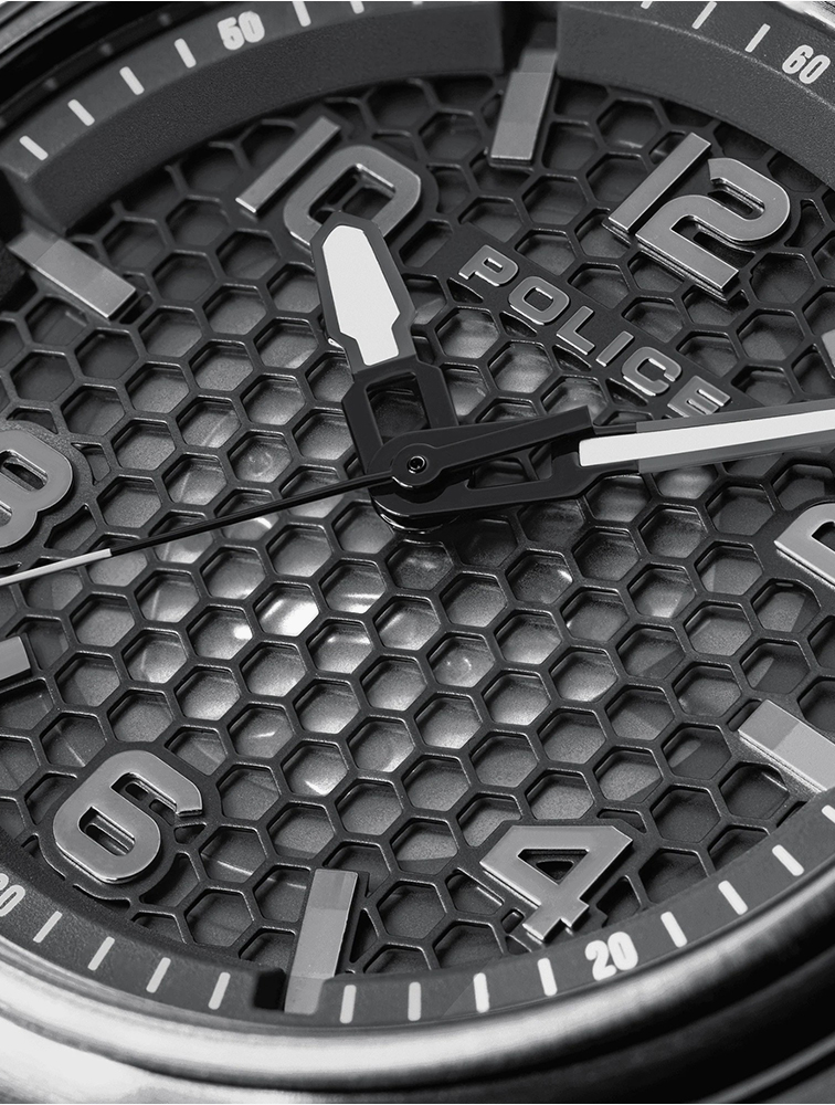 MyRunway | Shop Police Grey Sunray Skeleton Dial Protector Watch for ...