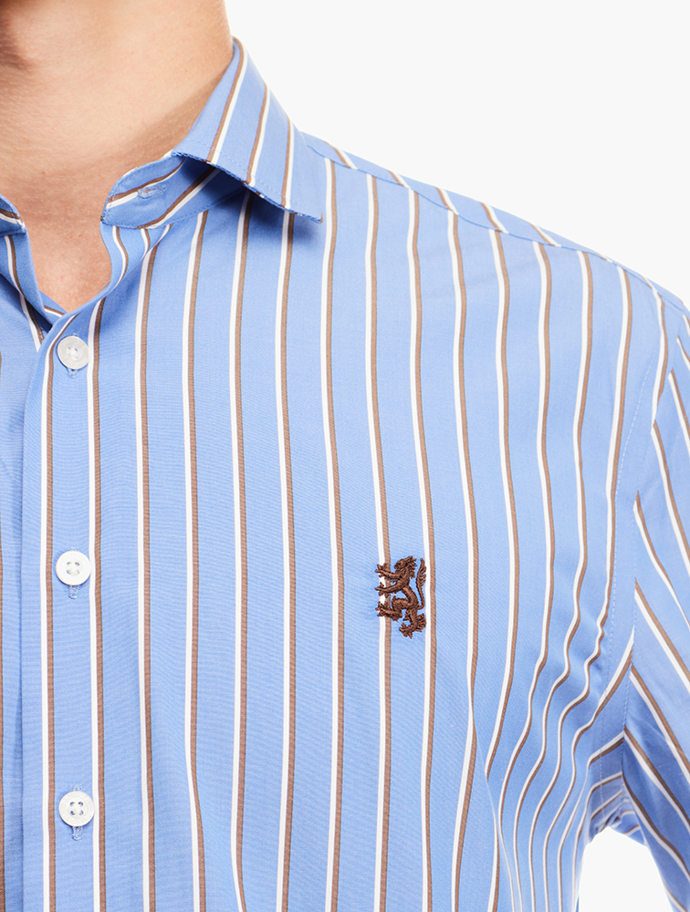 MyRunway | Shop Pringle of Scotland Blue Stripe Long Sleeve Tailored ...