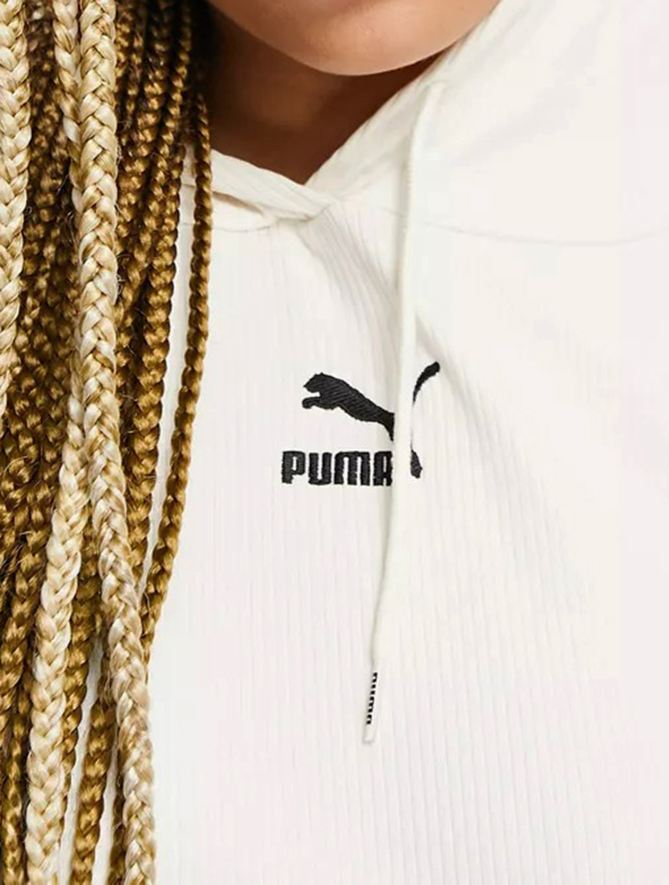 MyRunway | Shop PUMA White Logo Print Hooded Jumper for Women from ...