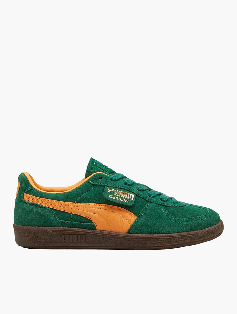 MyRunway | Shop PUMA Green & Orange Palermo Suede Lace Up Sneakers for ...