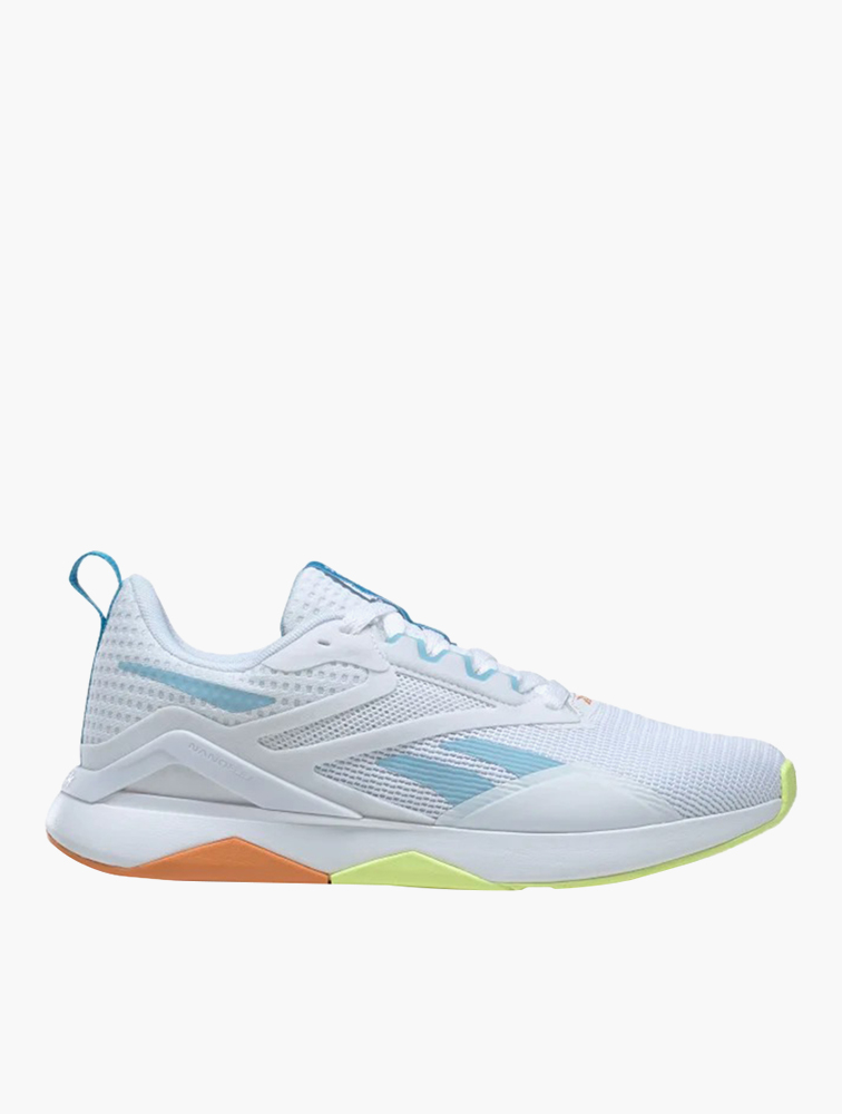 MyRunway | Shop Reebok White, Blue Pearl & Peach Fuzz Nanoflex Tr 2.0 ...