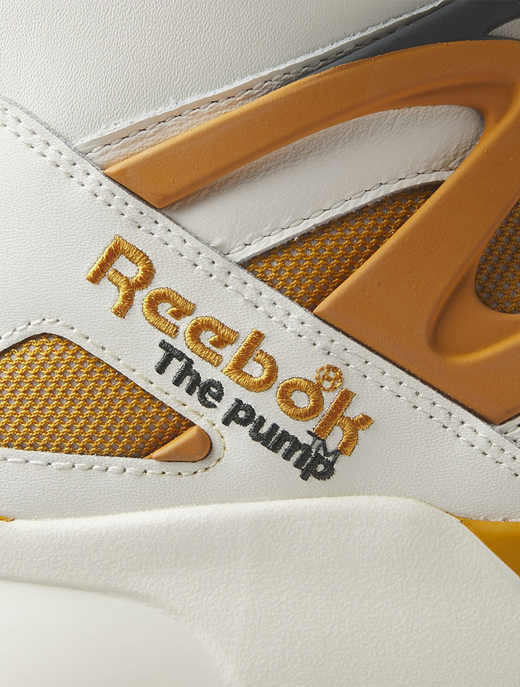 MyRunway | Shop Reebok Chalk-Radiant Ochre & Grey Pump Omni Zone II ...