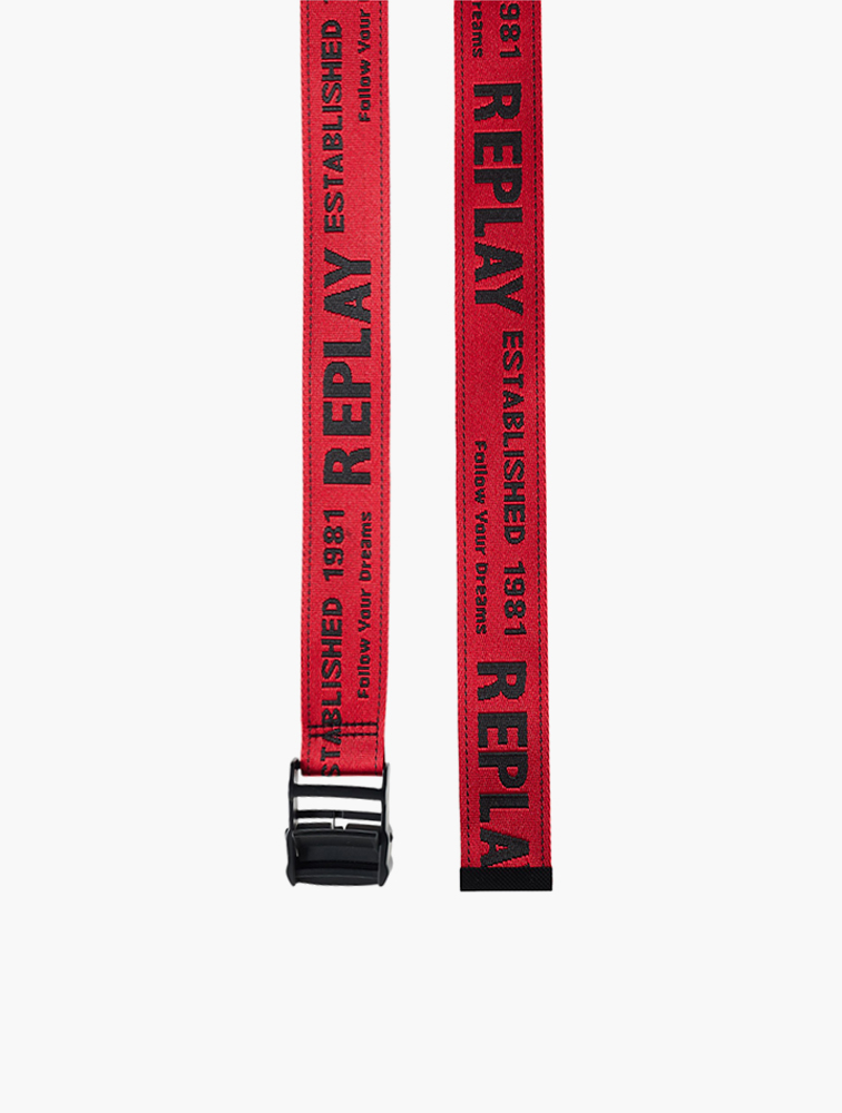 MyRunway | Shop Replay Black & Red Fabric Belt for Women from MyRunway ...
