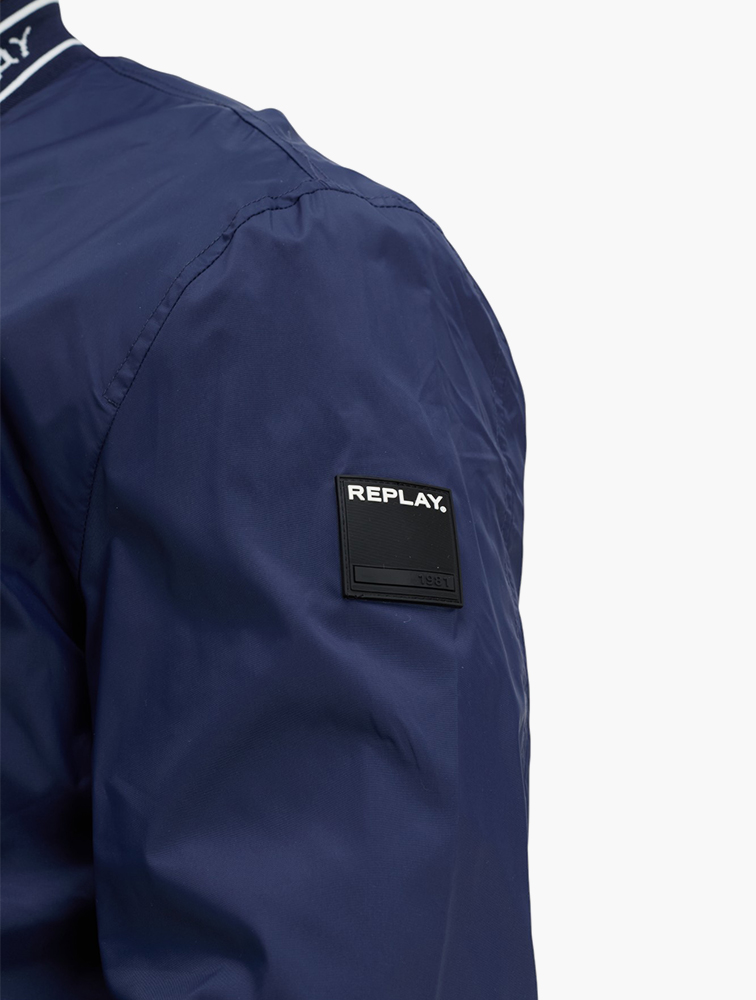 MyRunway | Shop Replay Navy Blue Windbreaker Jacket for Men from ...
