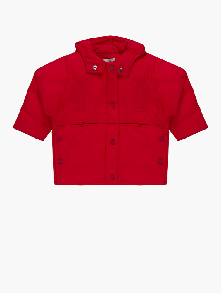 MyRunway | Shop RFO Red Short-Sleeve Puffer Jacket for Kids from ...