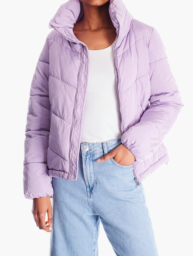MyRunway | Shop RFO Purple Zip Up Puffer Jacket for Women from MyRunway ...