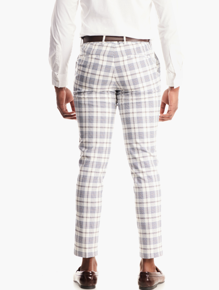 MyRunway | Shop River Island Neutral Check Pocket Pants for Men from ...