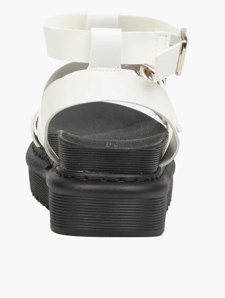 MyRunway | Shop Rock & Co White Rouge 3 Ankle Strap Buckled Sandals for ...