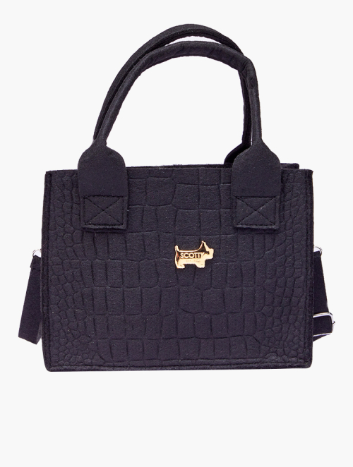 MyRunway | Shop Scotty Bags & Co. Matt Black Soft Fur Vegan Snakeskin ...