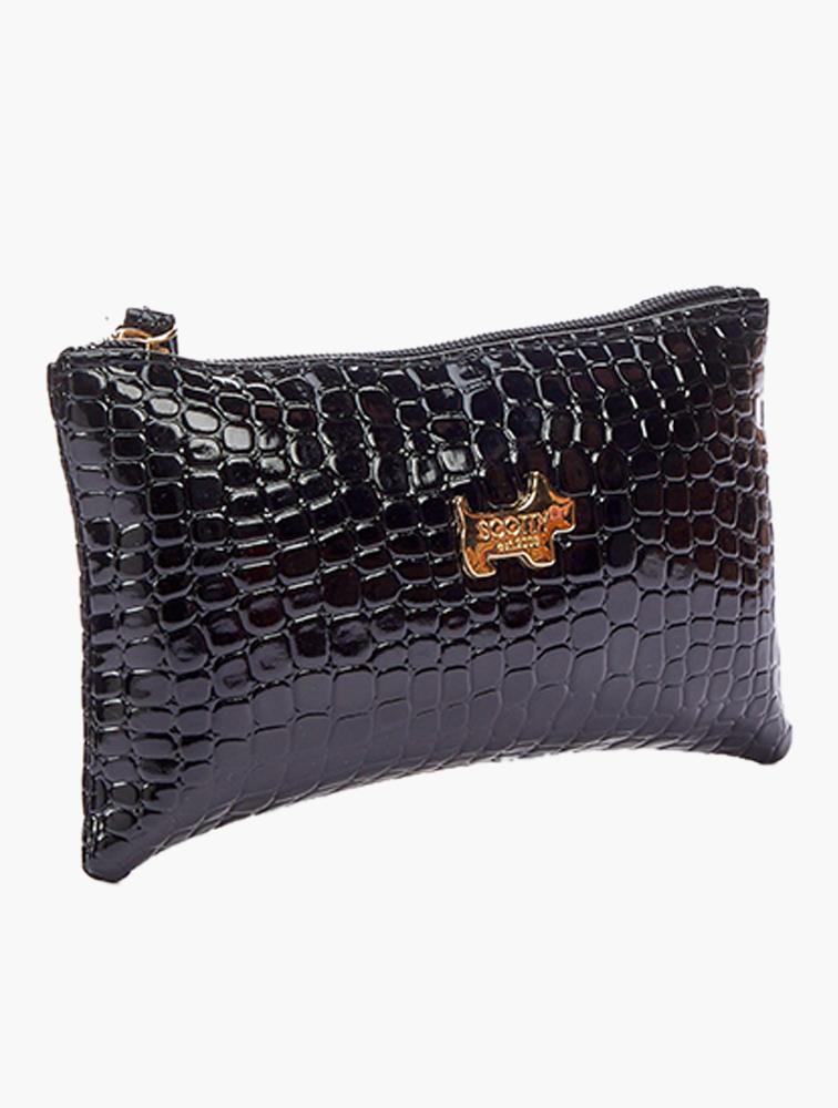 MyRunway | Shop Scotty Bags & Co. Black The Sassy Croc Skin Pouch With ...