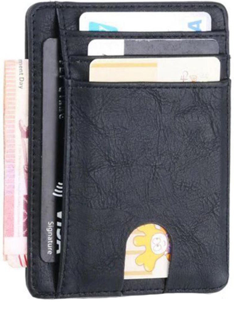 MyRunway | Shop Skone Mens Black Genuine Leather Minimalist Wallet for ...