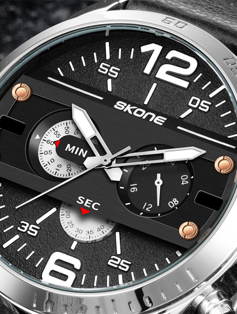 MyRunway | Shop Skone Silver Costa Quartz Movement Watch for Men from ...