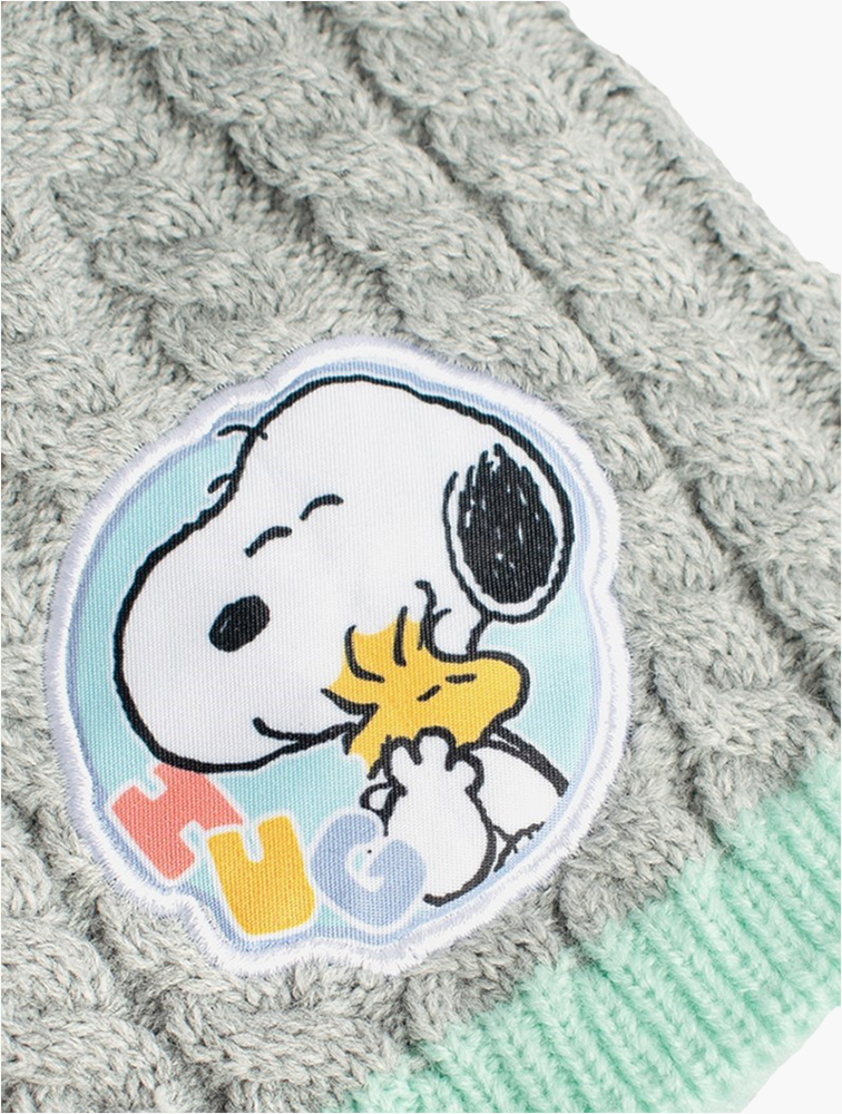 MyRunway | Shop Snoopy Baby Snoopy Grey Beanie & Mitten 2 Piece Set for ...