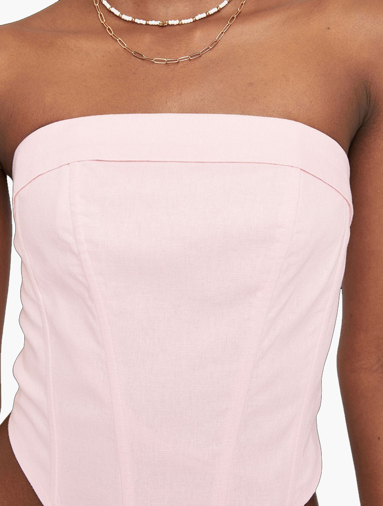 MyRunway | Shop Supre Candace Linen Corset - Pastel Pink for Women from ...