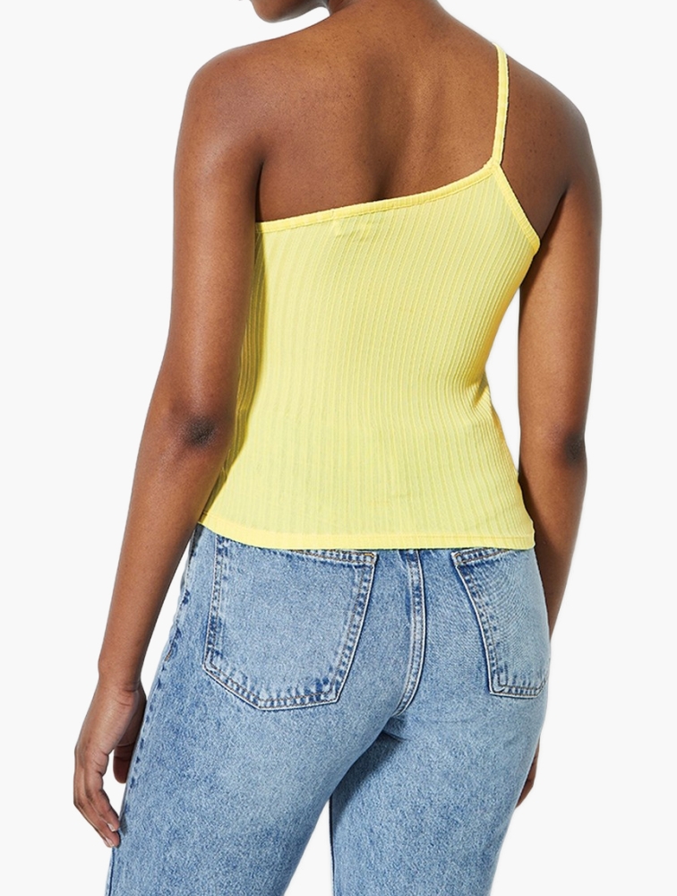 MyRunway | Shop Superbalist Label One Shoulder Rib Top - Sunny Lime for ...