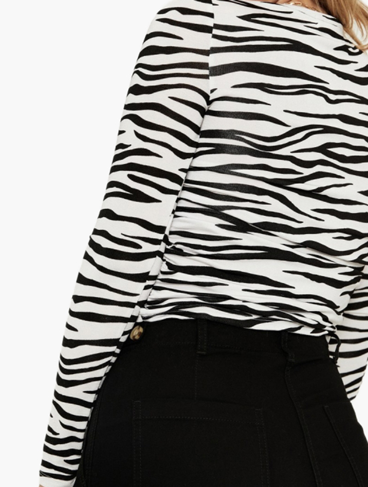 MyRunway | Shop Supre Mariana slinky keyhole top - dua zebra black for ...