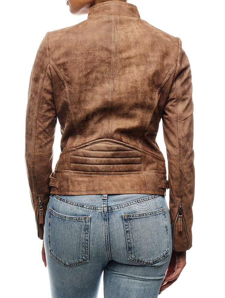 MyRunway | Shop Supreme Leather Rust Brown Bella Leather Jacket for ...