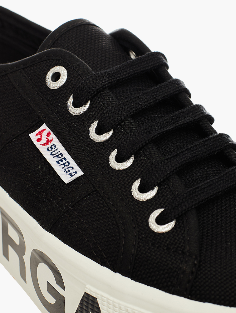 MyRunway | Shop Superga Black 2790 Lettering Canvas Sneakers for Men ...
