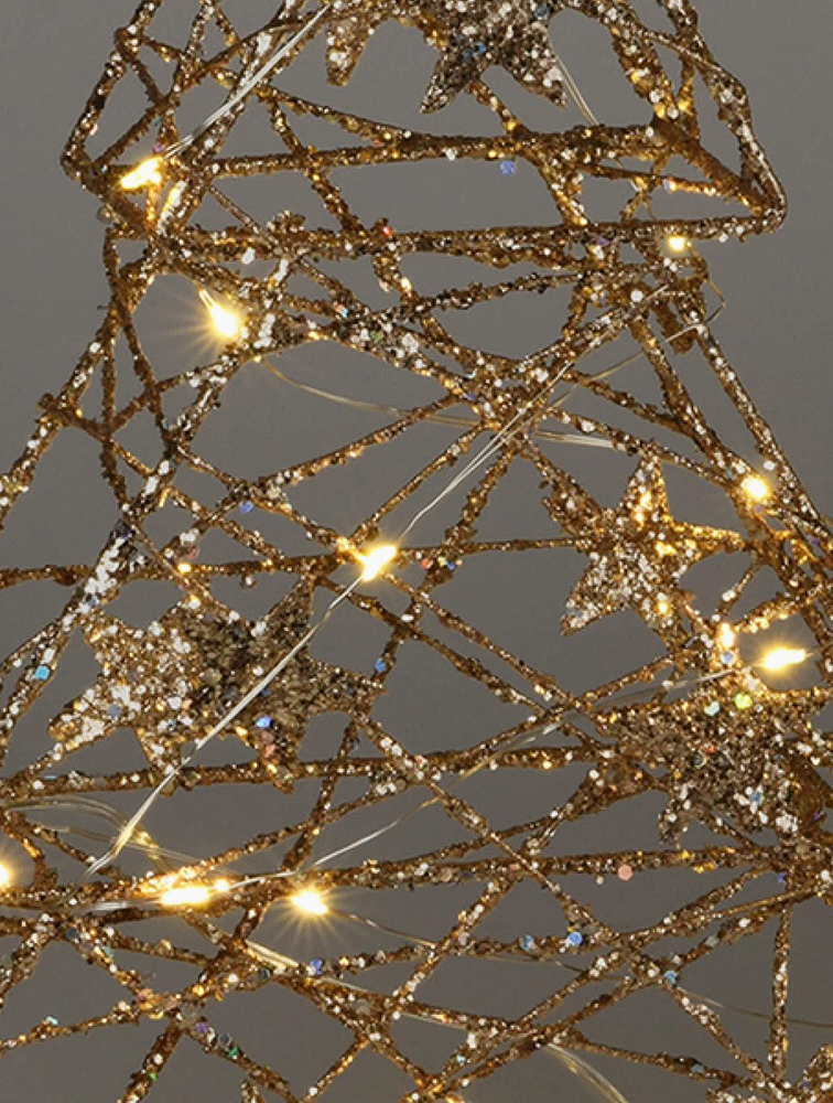 MyRunway | Shop Tchibo Gold Glittering LED Fir Tree for Women & Men ...