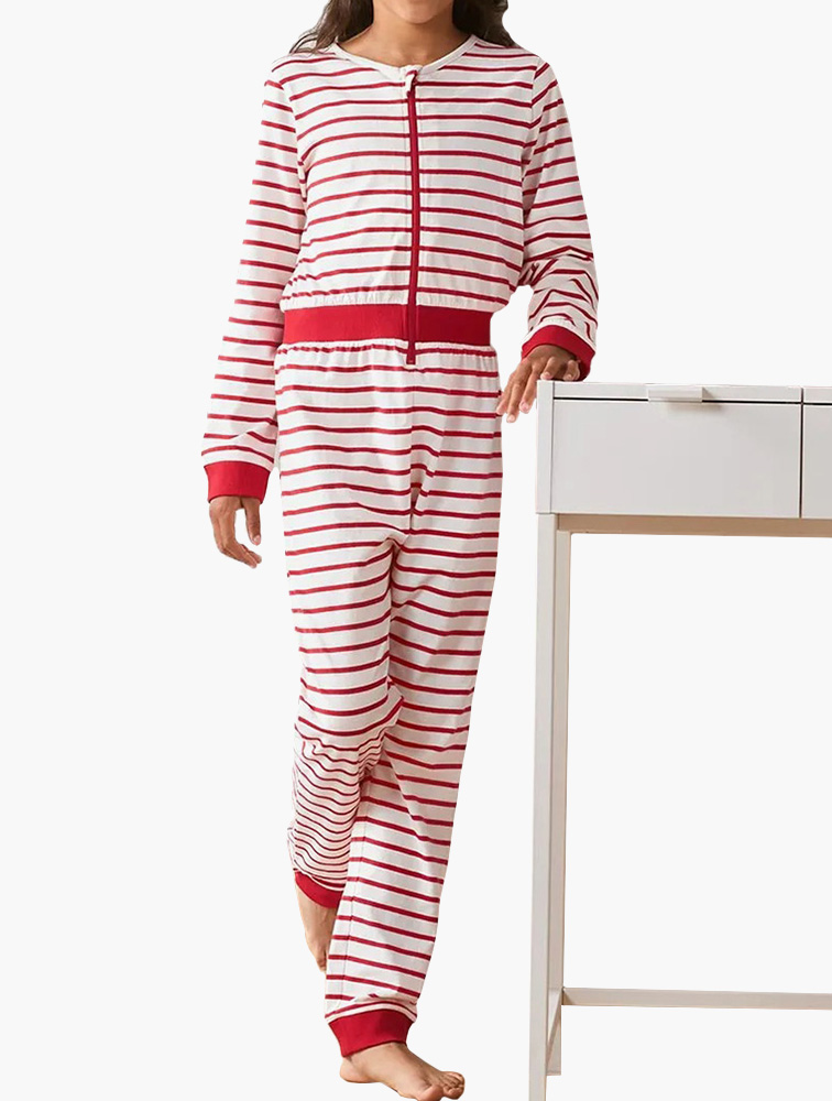 MyRunway | Shop Tchibo Red & White Stripe Cotton Onesie Pyjamas for ...