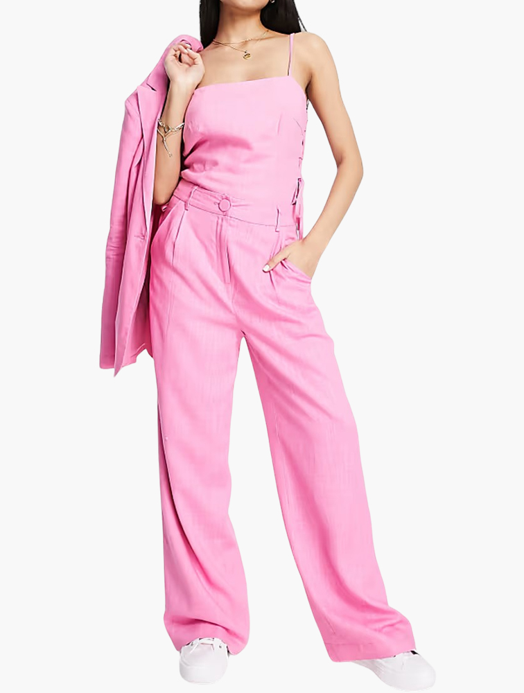 MyRunway | Shop The Frolic Bright Pink Linen Tie Back Top for Women ...