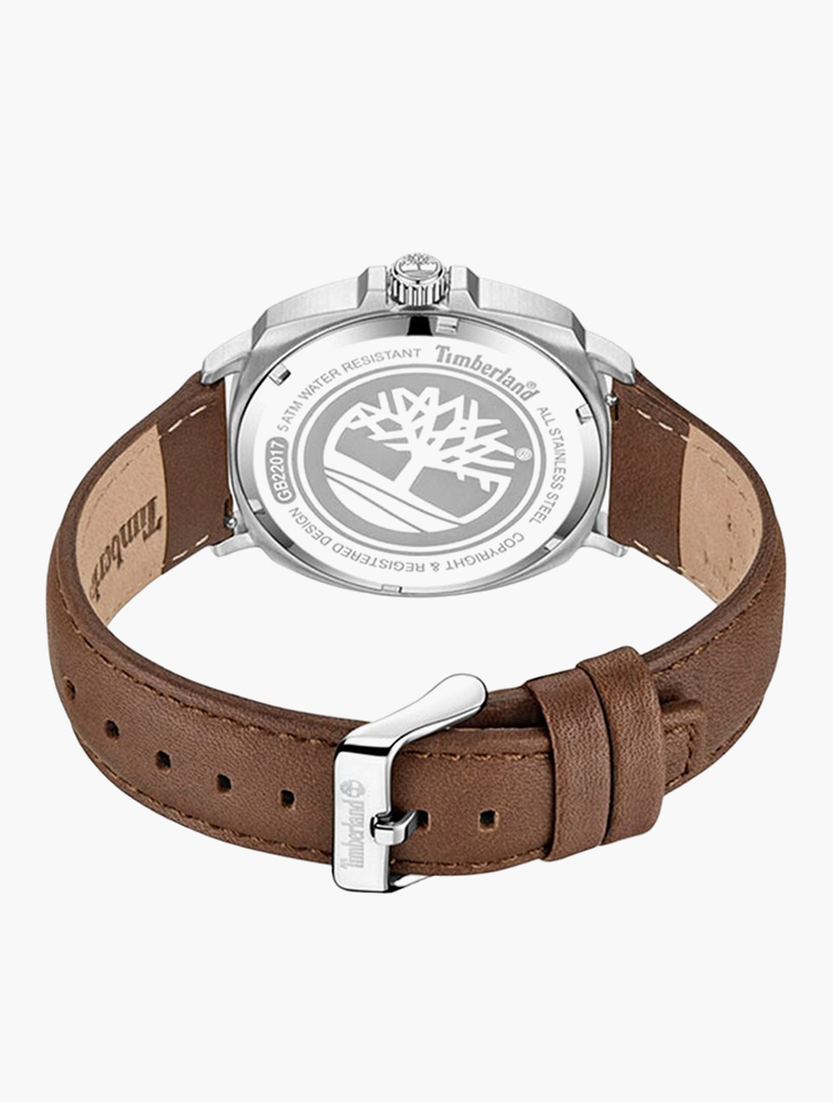 MyRunway | Shop Timberland Brown & Blue Leather Bailard Watch for Men ...