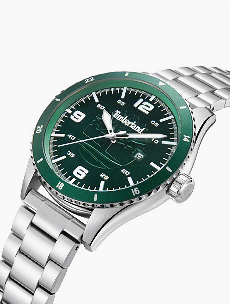 MyRunway | Shop Timberland Green & Silver Ashmont Analog Watch for ...