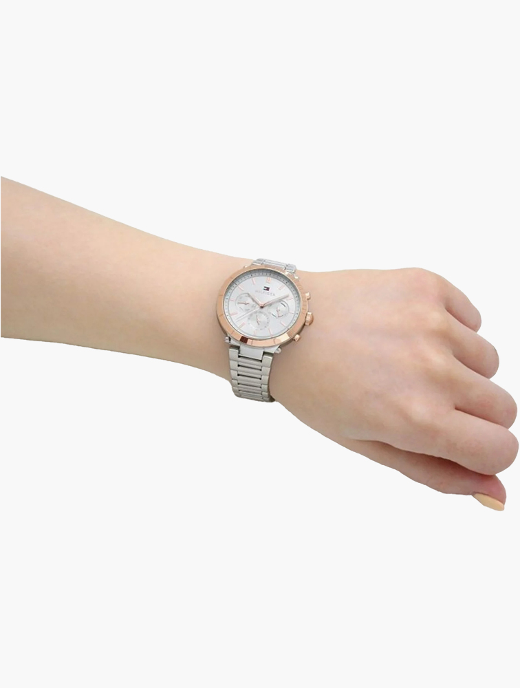 MyRunway | Shop Tommy Hilfiger Silver & Gold Emery Chronograph Bracelet ...