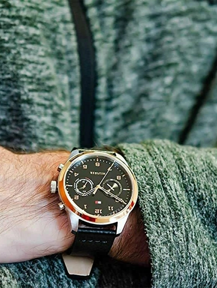 MyRunway | Shop Tommy Hilfiger Black Patrick Leather Watch for Men from ...