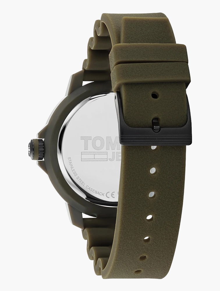 MyRunway | Shop Tommy Hilfiger Green Silicone Band Tokyo Watch for Men ...