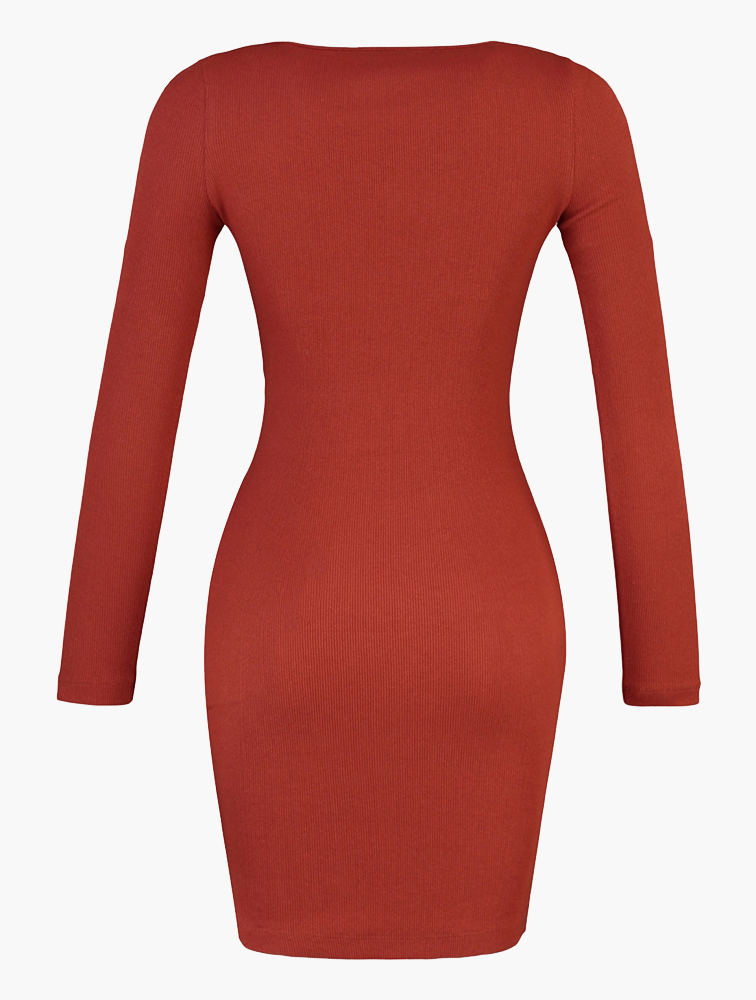 MyRunway | Shop Trendyol Orange Ribbed Drawstring Mini Dress for Women ...