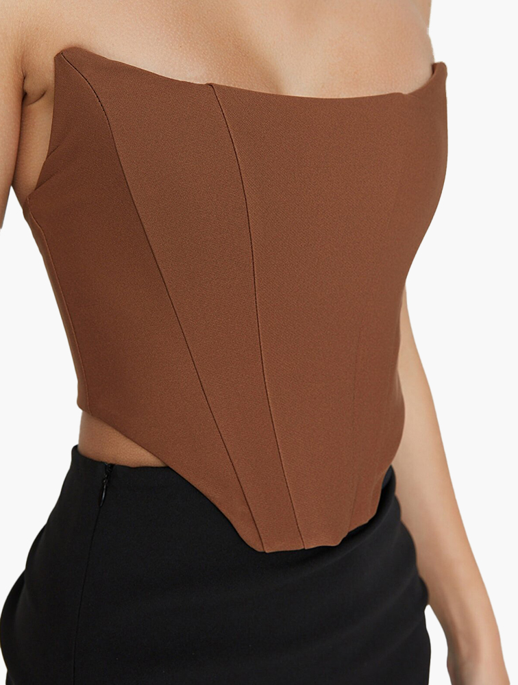 MyRunway | Shop Trendyol Brown Strapless Underwire Bustier for Women ...